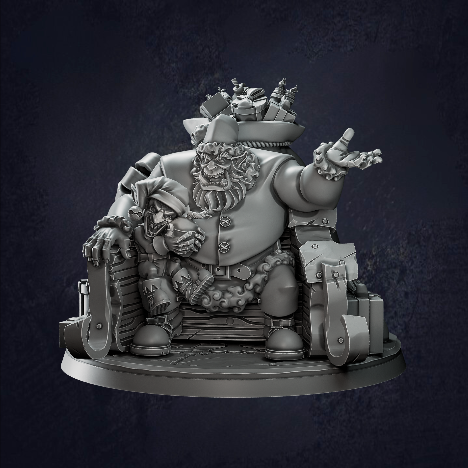 Orc Claus on Throne | RPG & DnD Miniature – The Print Tavern