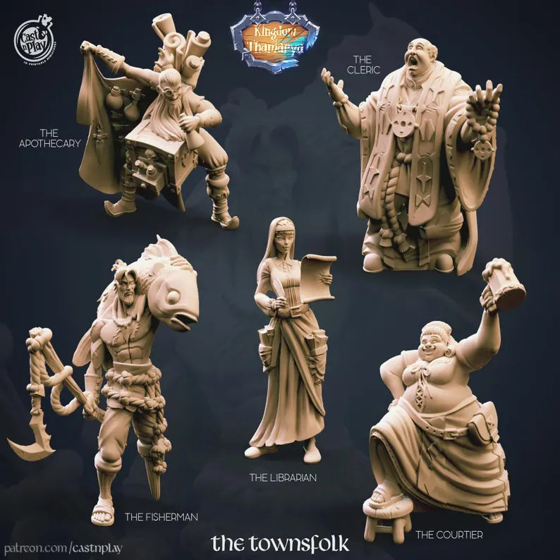 Townsfolk – Kingdom of Thamarya | RPG & DnD Miniatures – The Print Tavern