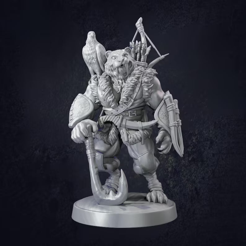 Tigerfolk Sabretooth Hunter - Arctic Feline for DnD – The Print Tavern