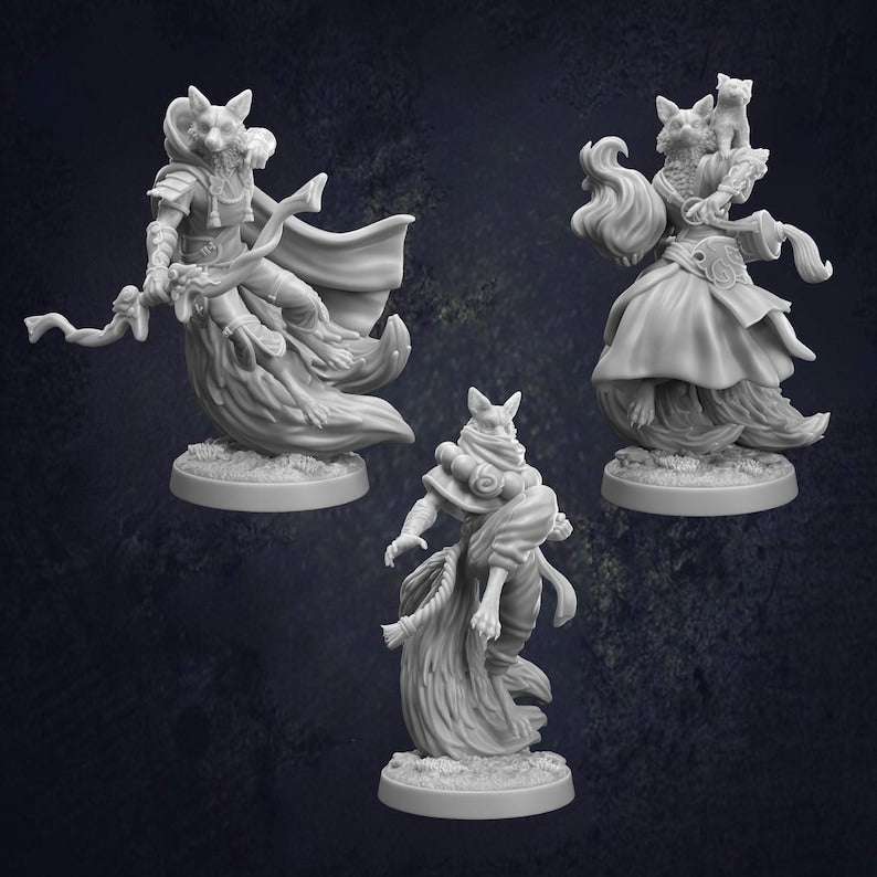 Kitsune Foxfolk Miniatures | Mystical DnD Animal Folk Heroes – The ...