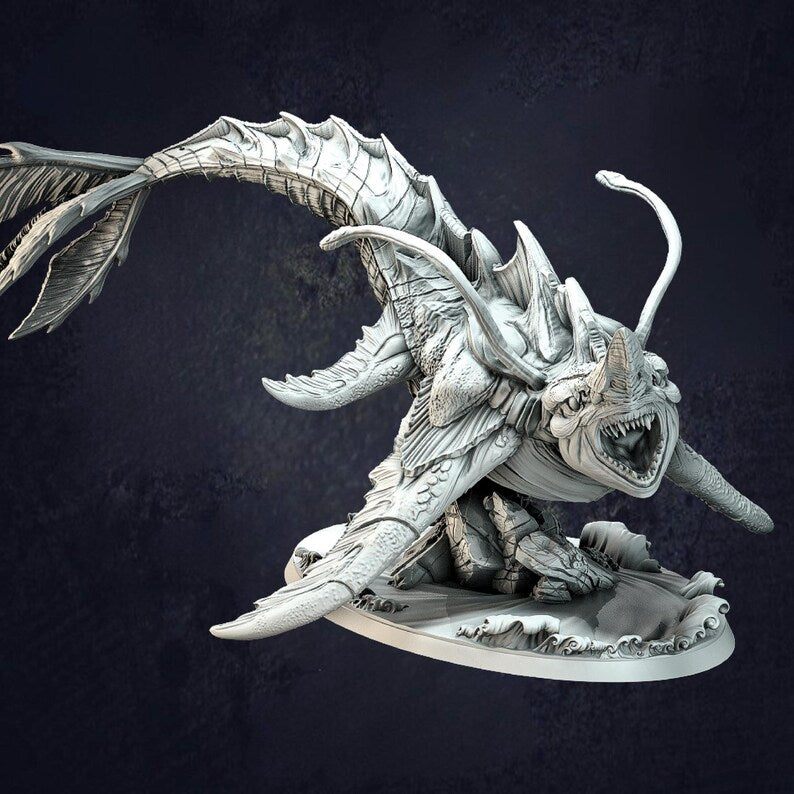 Abyssal Tidehunter Miniature | Sea Monster Boss | 3D Printed RPG Mini ...