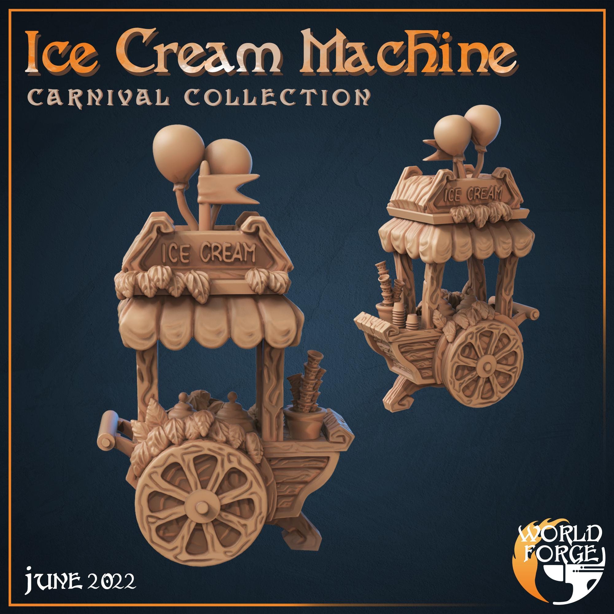 Carnival Ice Cream Cart Terrain | DnD & RPG Fairground Scenery – The ...