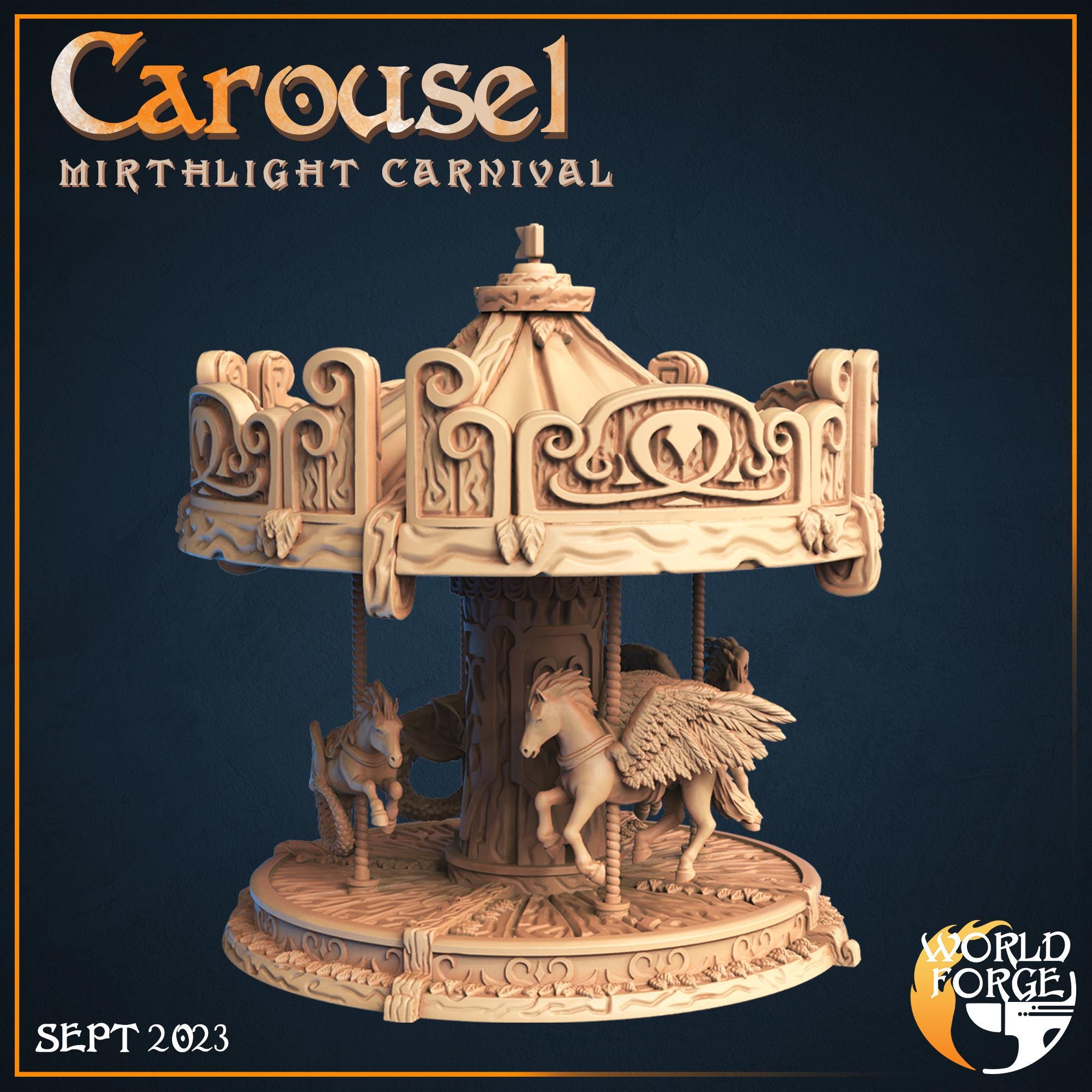 Carnival Carousel Terrain | RPG & DnD Diorama Scatter – The Print Tavern